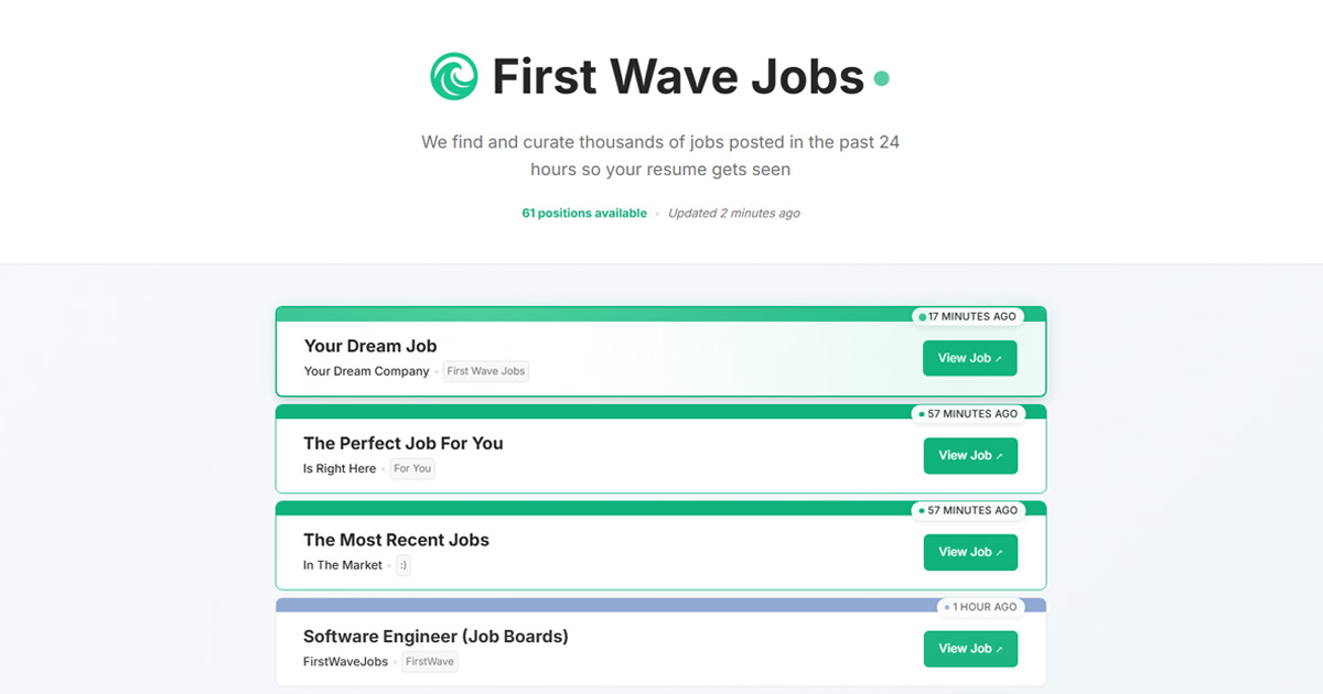 First Wave Jobs